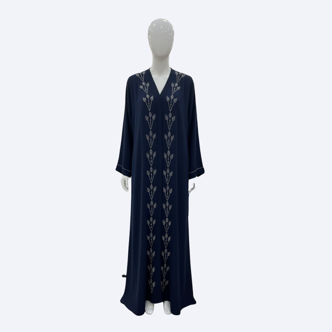 Jubah Dubai Plant in Navy Blue – Al Bukhari Brunei