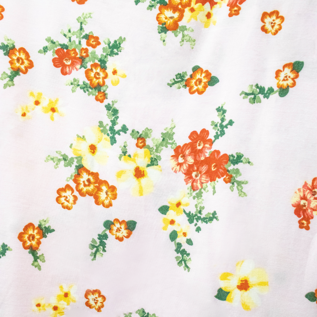Japanese Cotton Allover Red Corsage Print in White – Al Bukhari