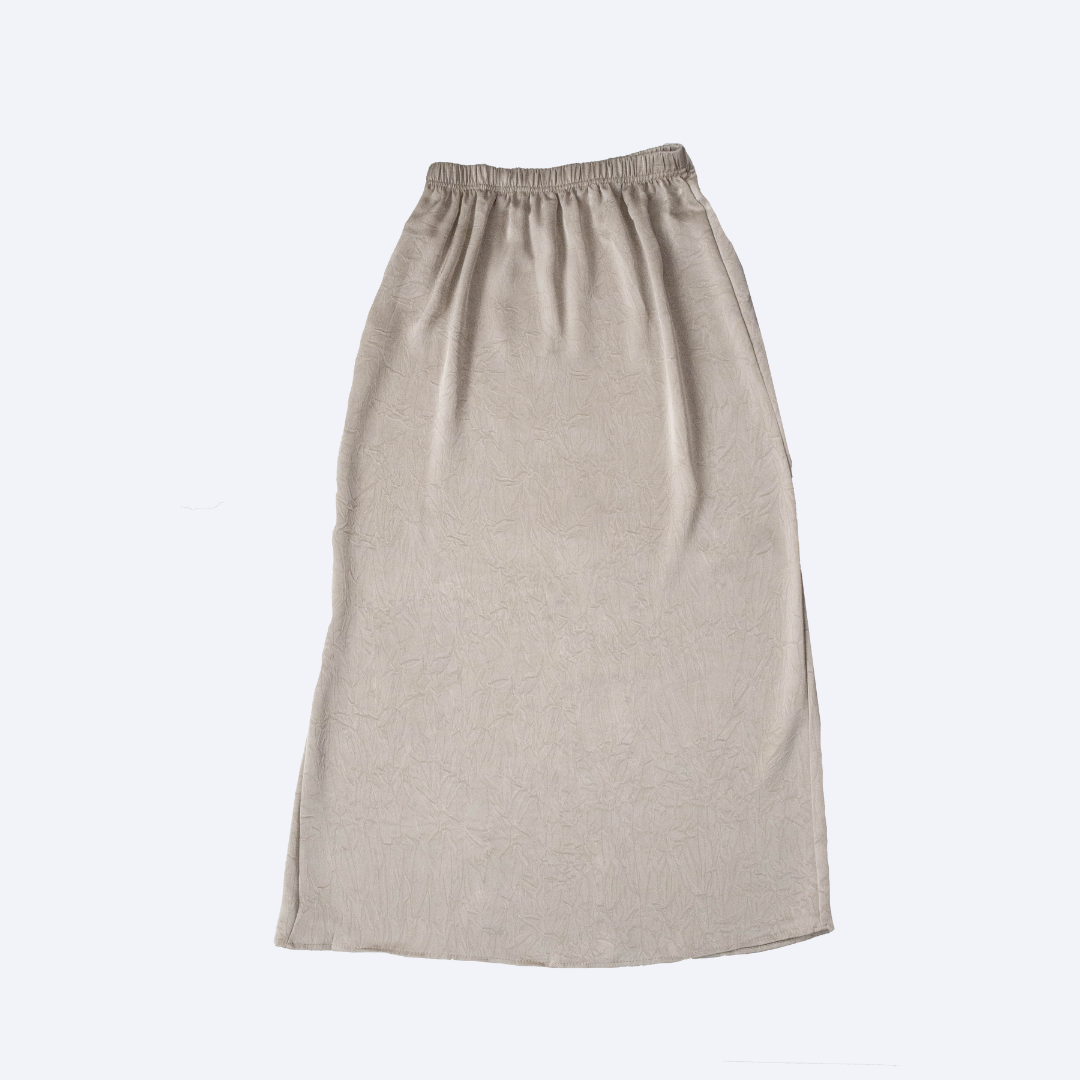 Textured Satin Pencil Skirt - Grey – Al Bukhari Brunei