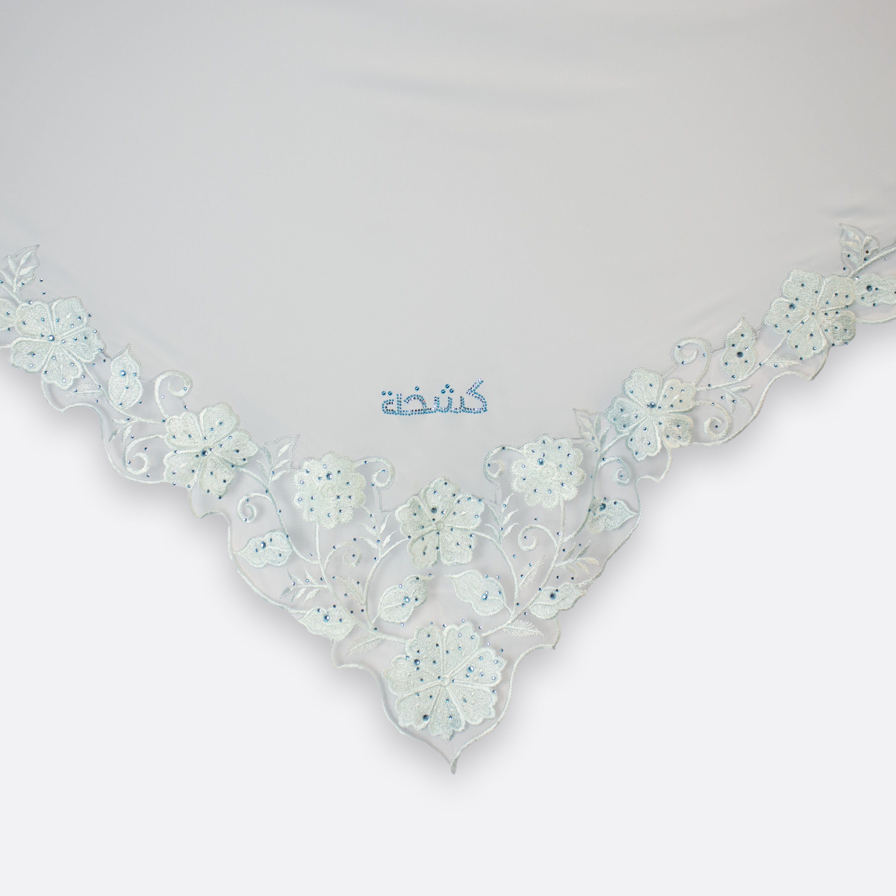 Kashkha Square Full Edge Lace in Snow White – Al Bukhari Brunei